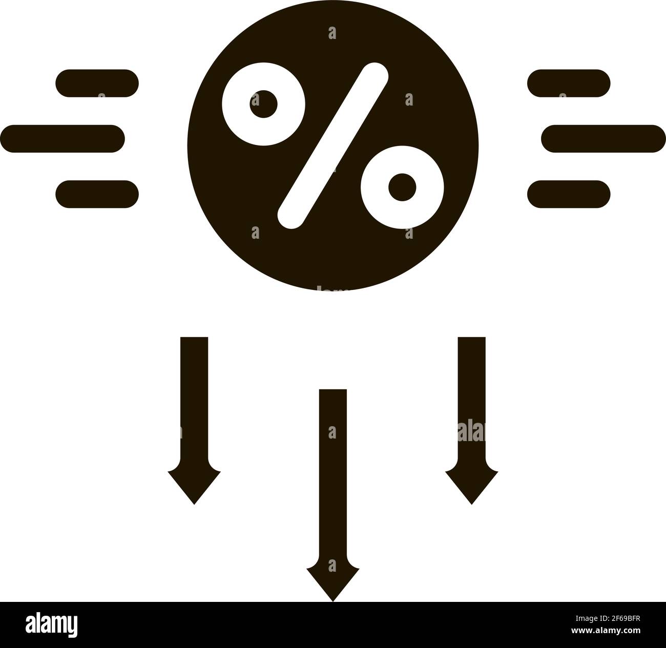 falling interest down icon Vector Glyph Illustration Stock Vector Image ...