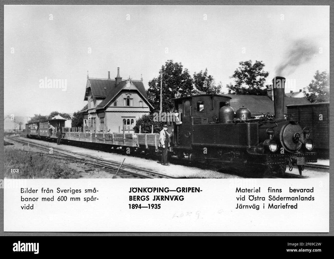 Jönköping Gripenberg's railway, JGJ Lok 9 at Jönköping Eastern station ...