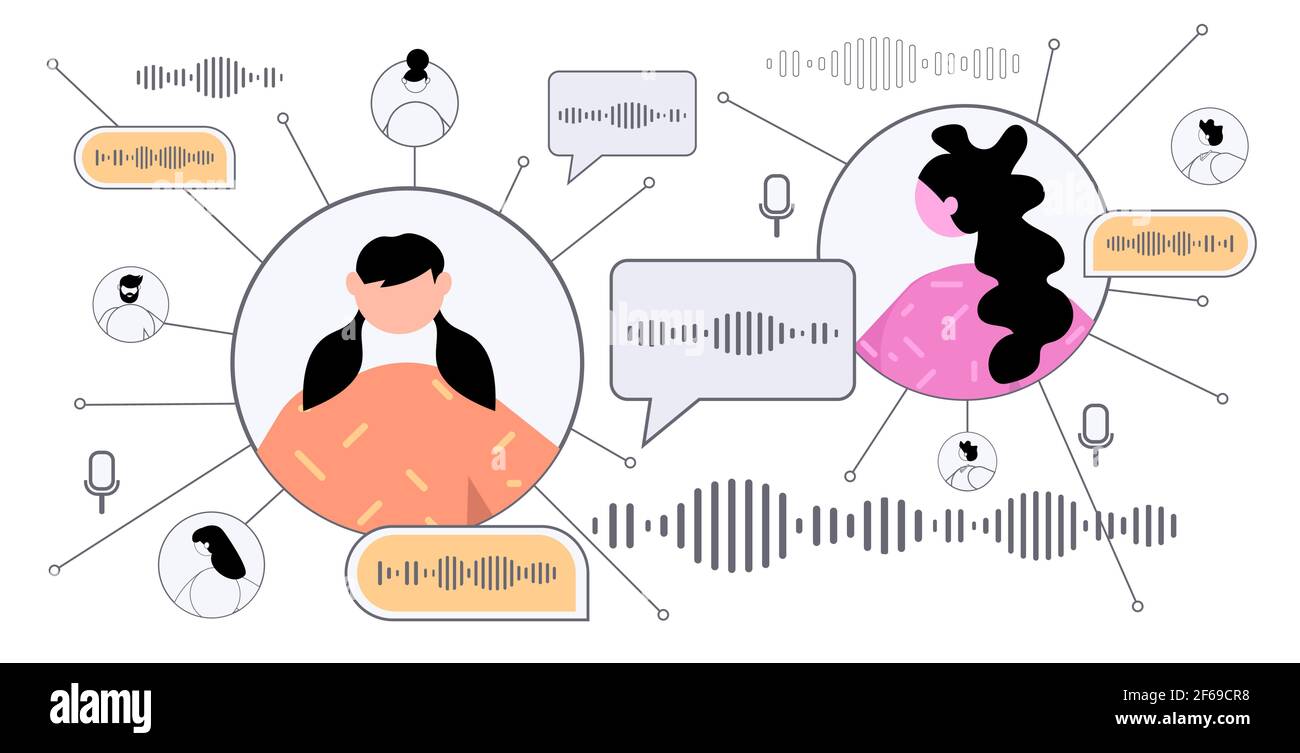 Cartoon woman listening bubble hi-res stock photography and images - Alamy