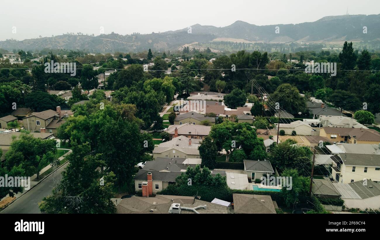 Aerial view of Burbank, area in Los Angeles. High quality photo Stock ...