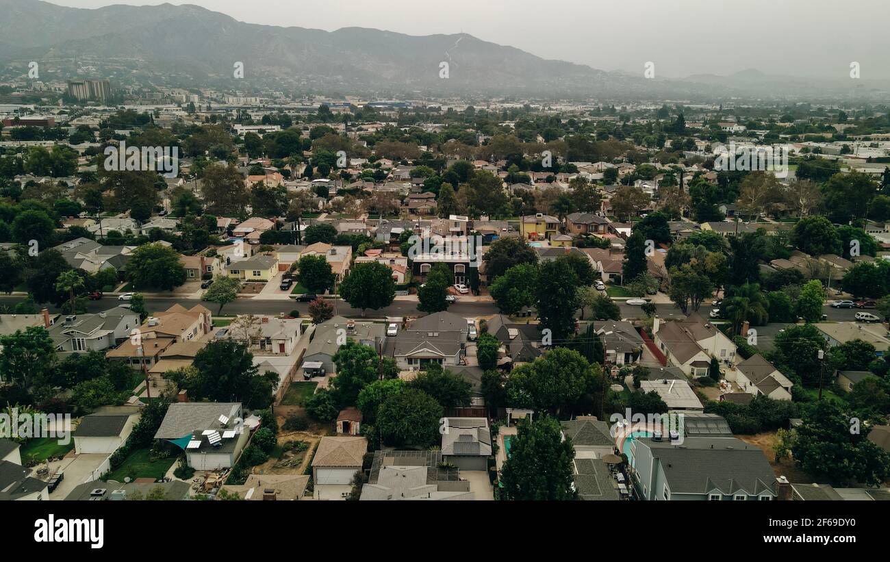 Aerial view of Burbank, area in Los Angeles. High quality photo Stock ...