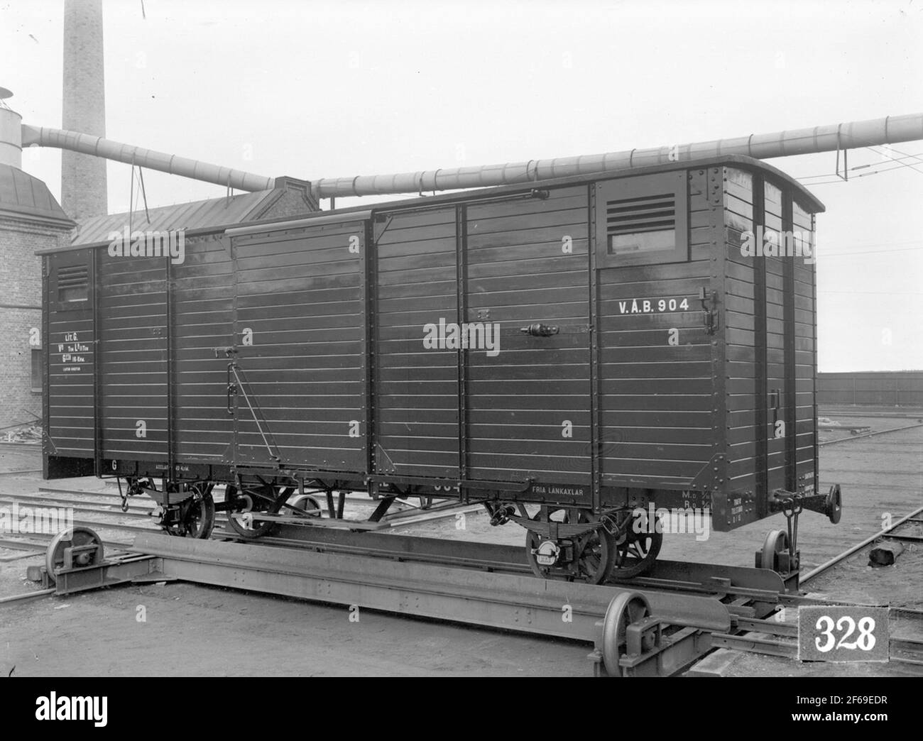 Västervik - Evidaberg - Bersbo Railway, WåBj G 904. The cart is set up ...