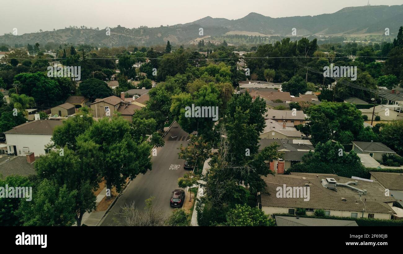 Aerial view of Burbank, area in Los Angeles. High quality photo Stock ...