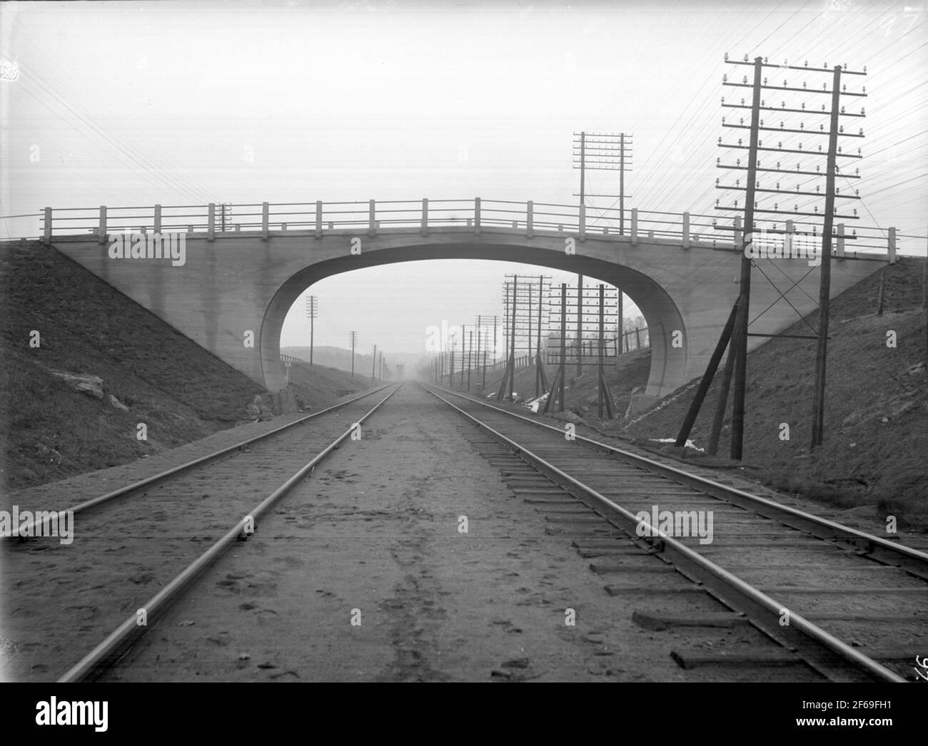 Railway road bridge over Black and White Stock Photos & Images - Alamy