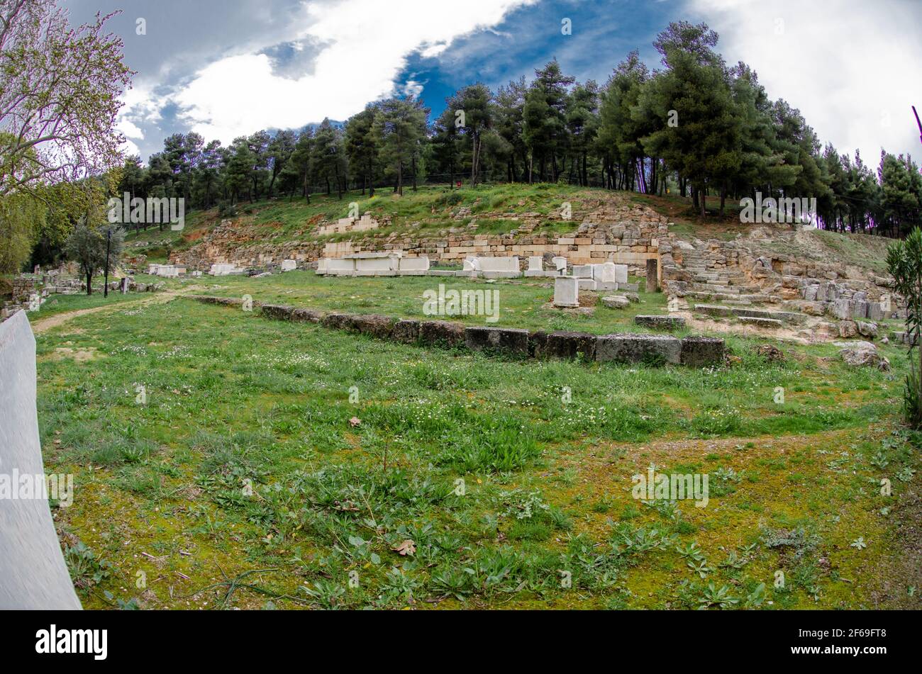 The Amphiareion of Oropos Greece statue bases Stock Photo - Alamy