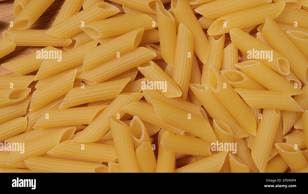 Italian pasta in top-down close up view - beautiful background Stock ...