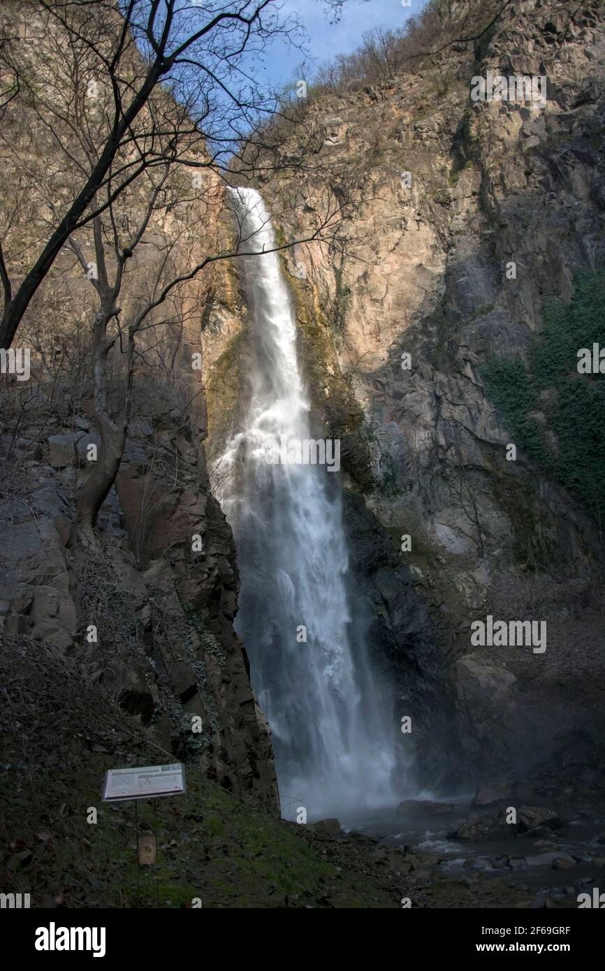 The waterfall in Vilpian / Vilpiano. Τhe 82m main drop Stock Photo - Alamy