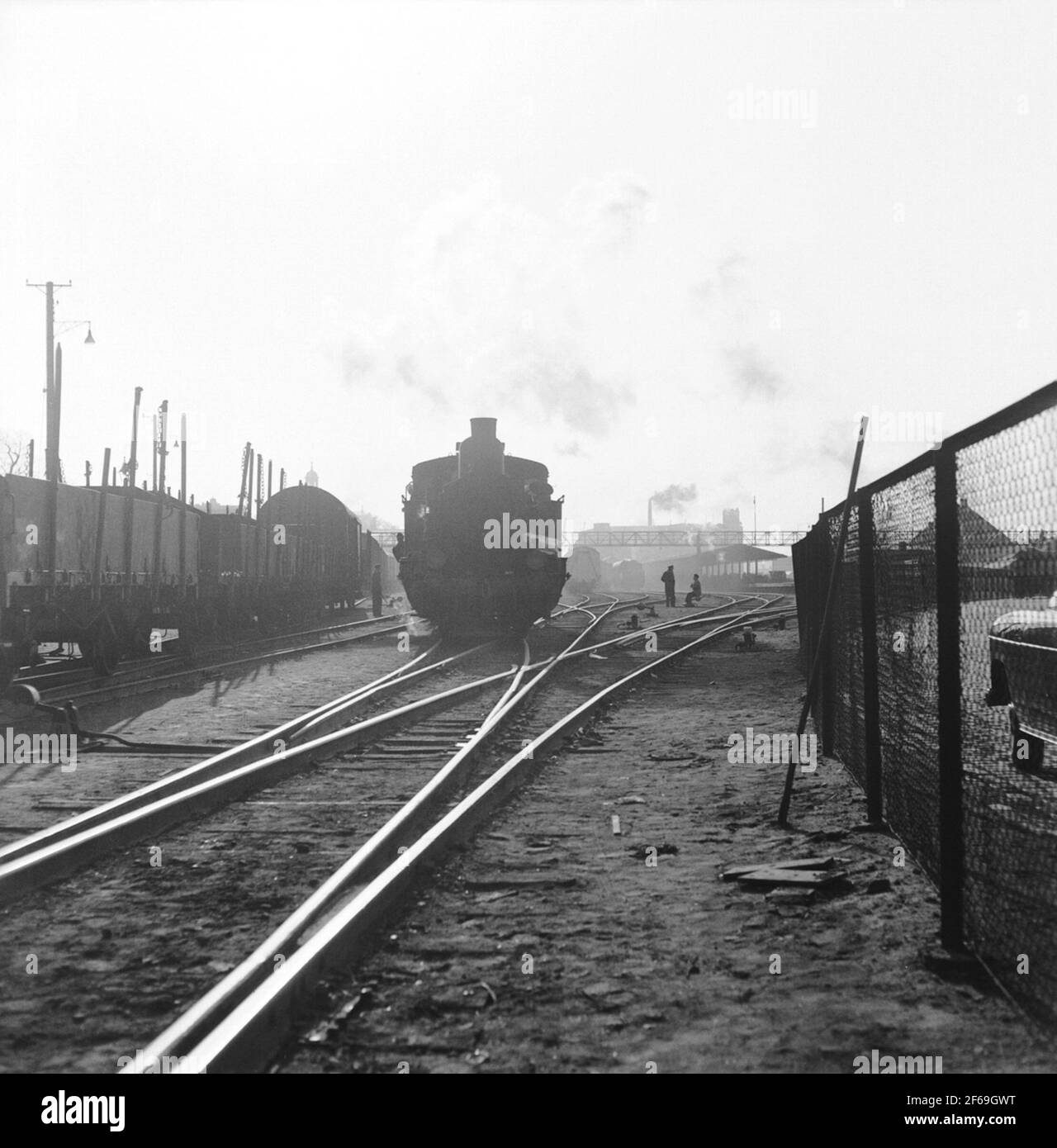 Freight train. Steam locomotive Stock Photo - Alamy