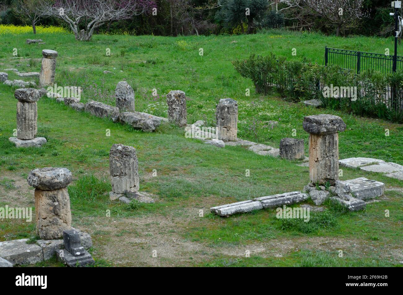 The Amphiareion of Oropos Greece naturalerosion harmed the cloumns of ...