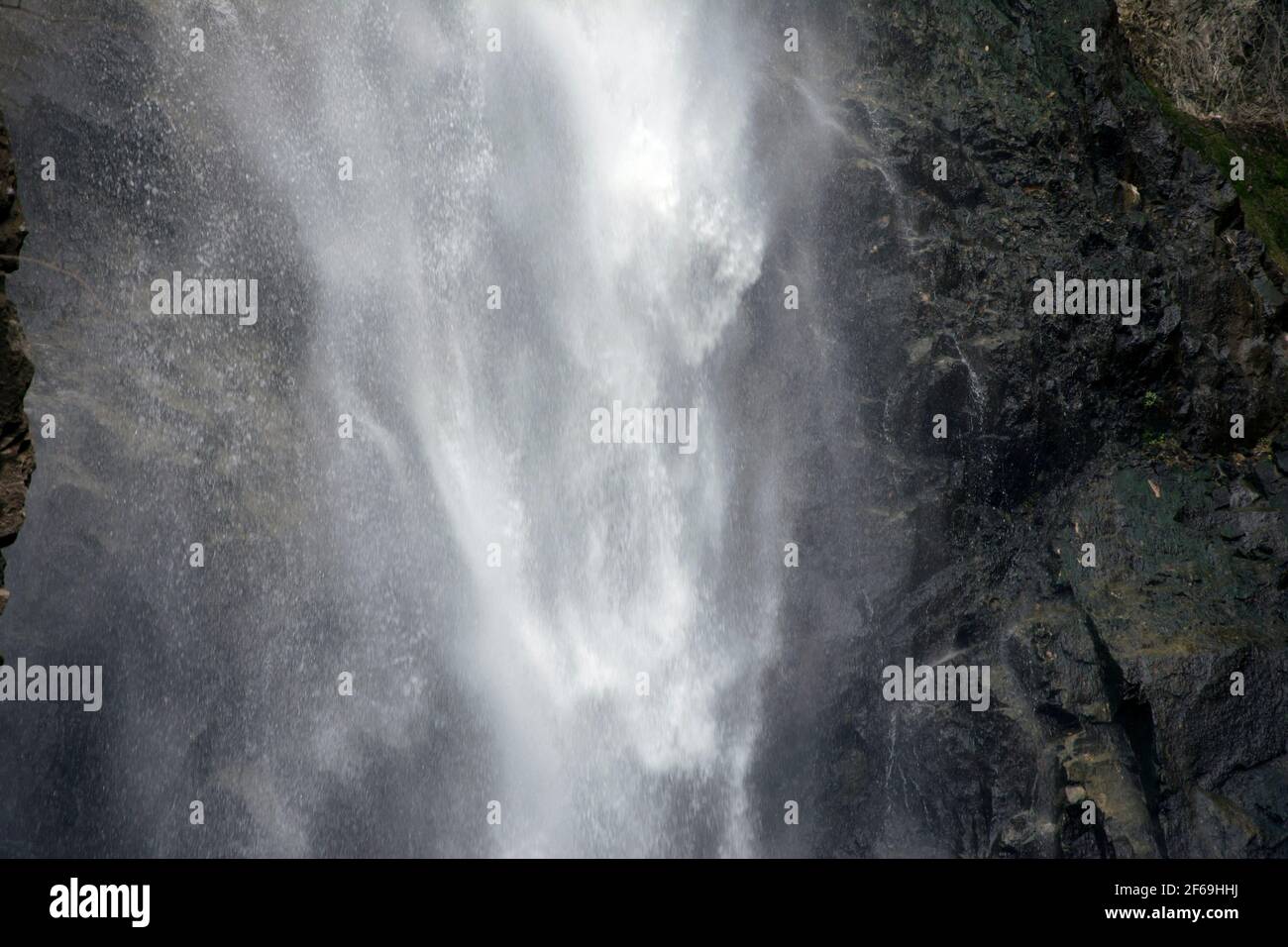 The waterfall in Vilpian / Vilpiano. Detail of the 82m main drop Stock ...