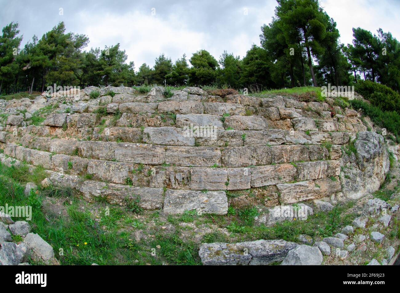 great retaining wall and the votive podestals at the sanctuary of ...