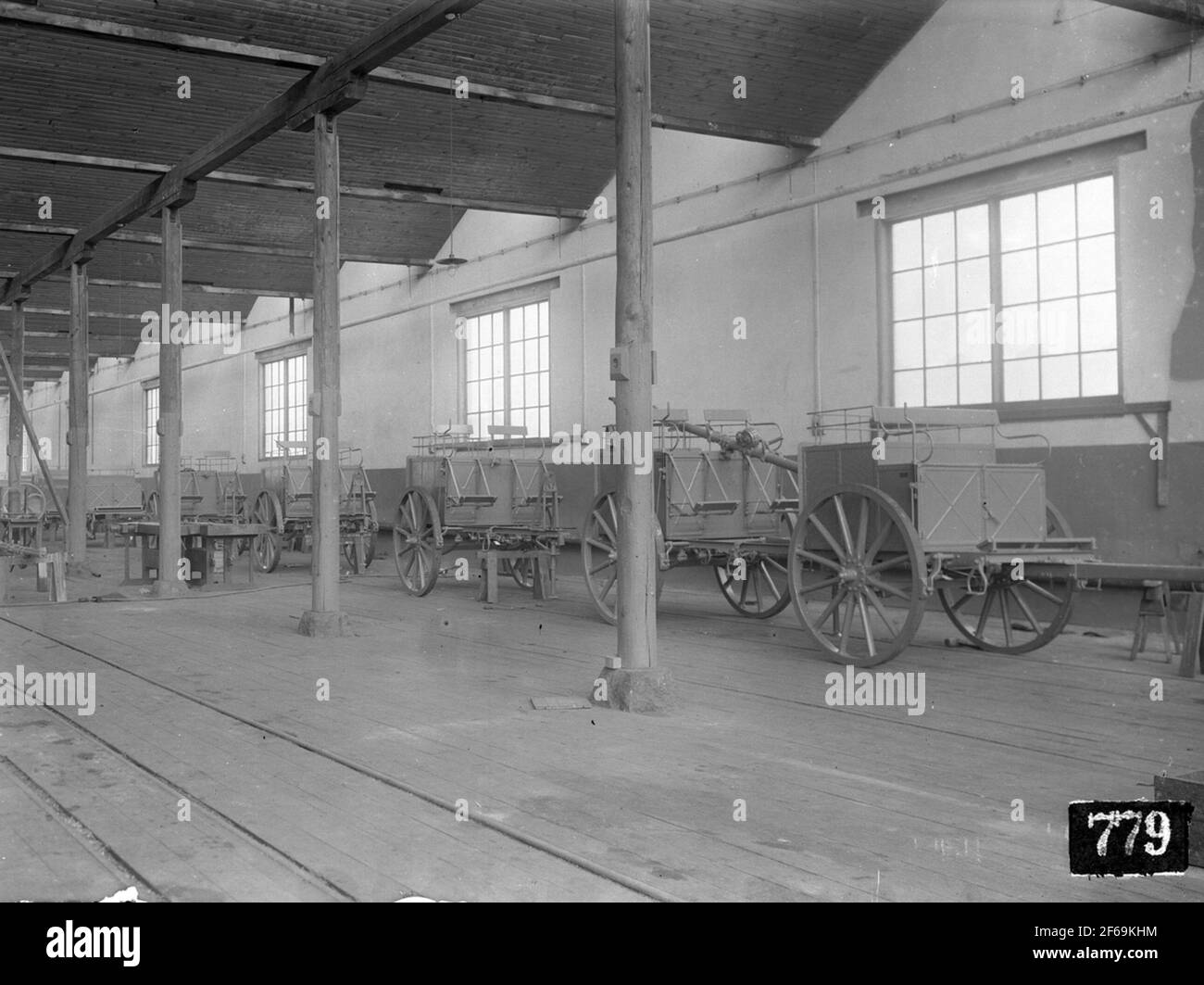 Radio cart with appointers in mounting hall Stock Photo - Alamy