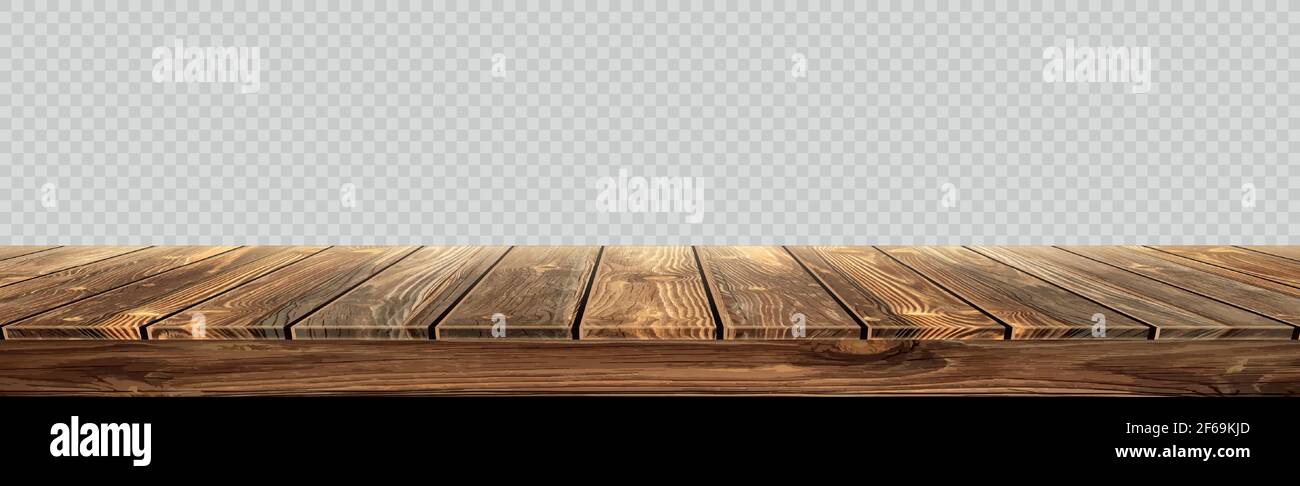 Large table top, wooden texture from boards, transparent background ...