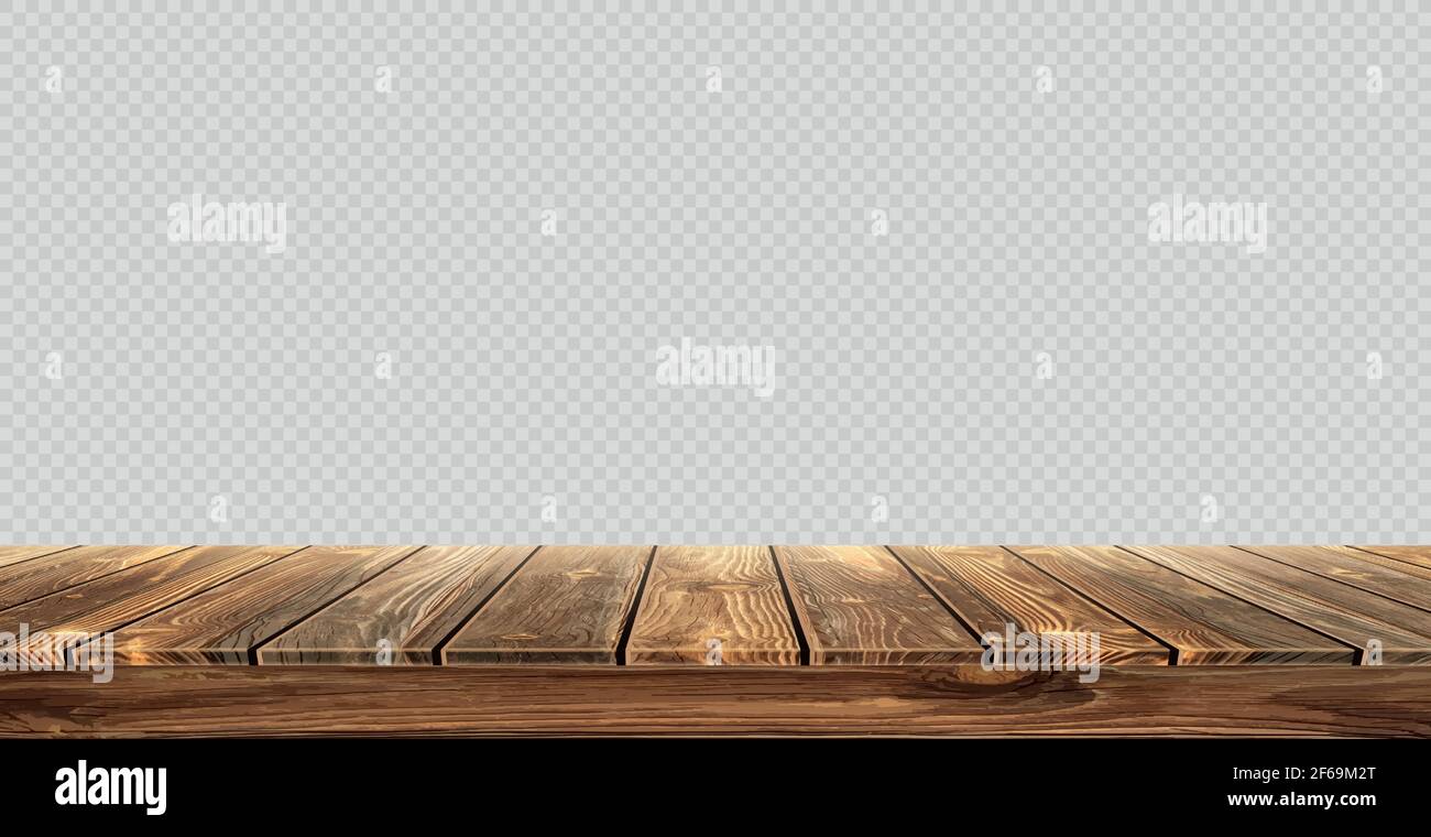 Large table top, wooden texture from boards, transparent background ...