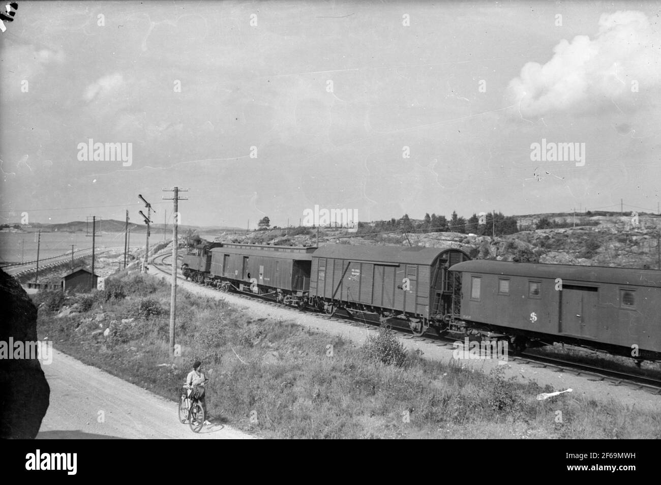 The state's railways, SJ train on the line Stock Photo - Alamy
