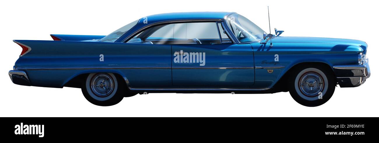 Blue 1960 Chrysler Saratoga with tail fins Stock Photo - Alamy