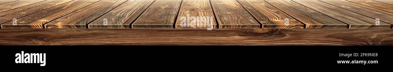 Large table top, wooden texture from boards, white background - Vector ...