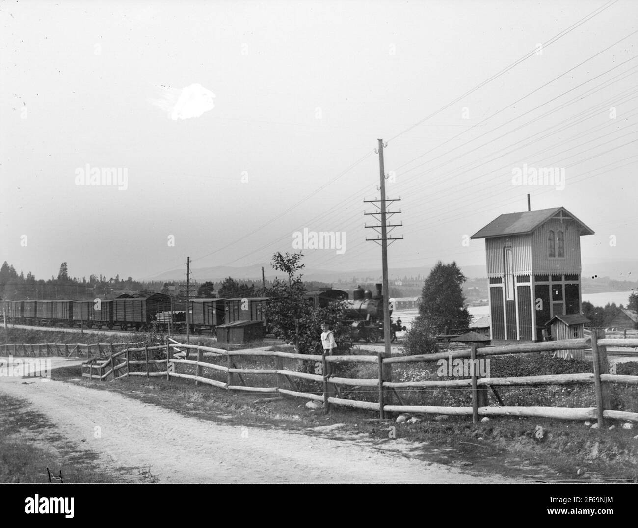 Helum's railroad, SJ freight train Stock Photo - Alamy