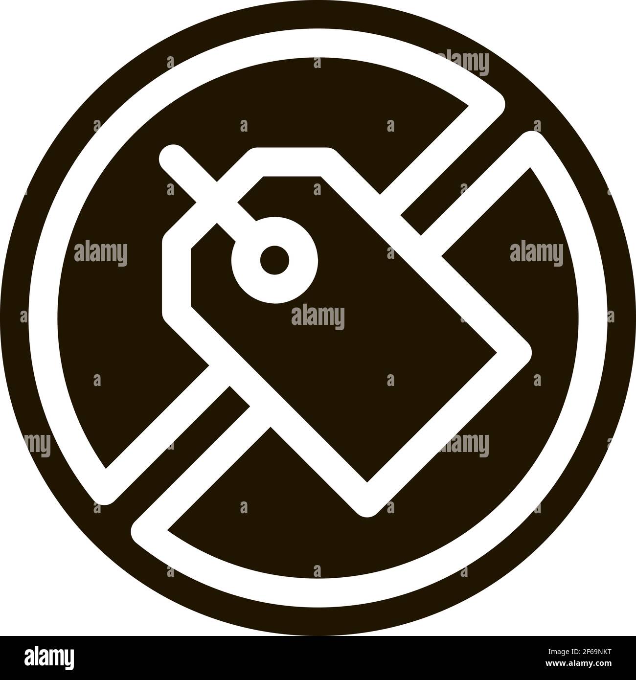 label crossed out mark icon Vector Glyph Illustration Stock Vector ...
