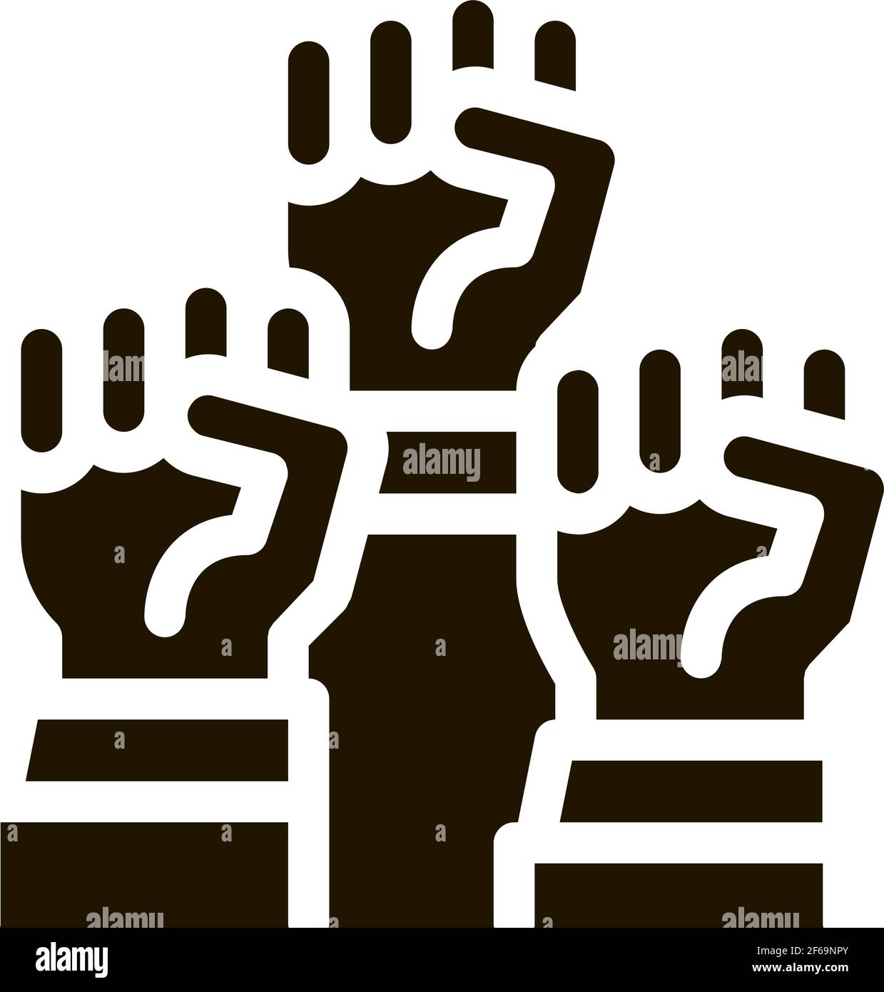 multiracial fists icon Vector Glyph Illustration Stock Vector Image ...