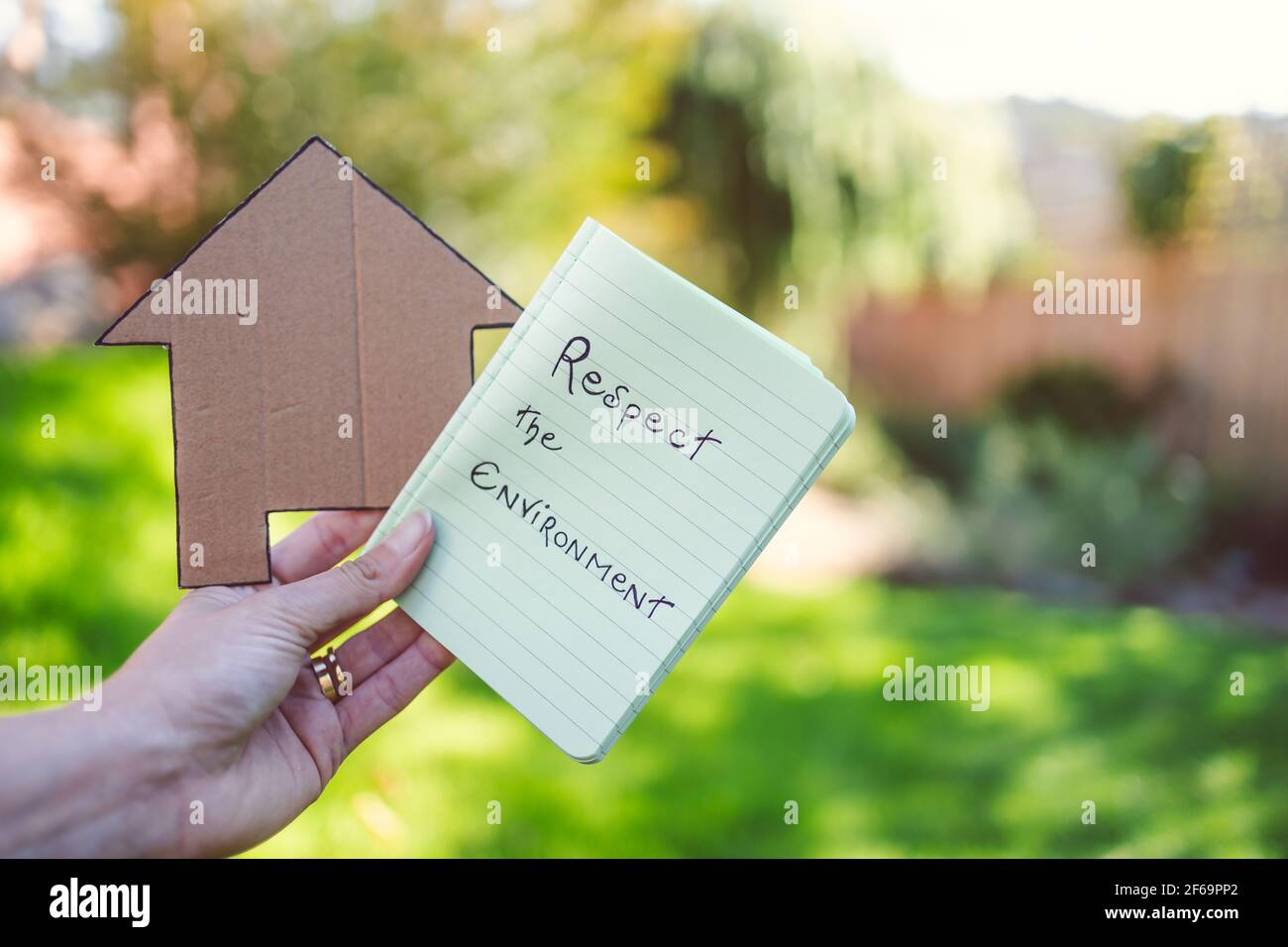 ecology and sustainable development concept, hand holding Respect the ...