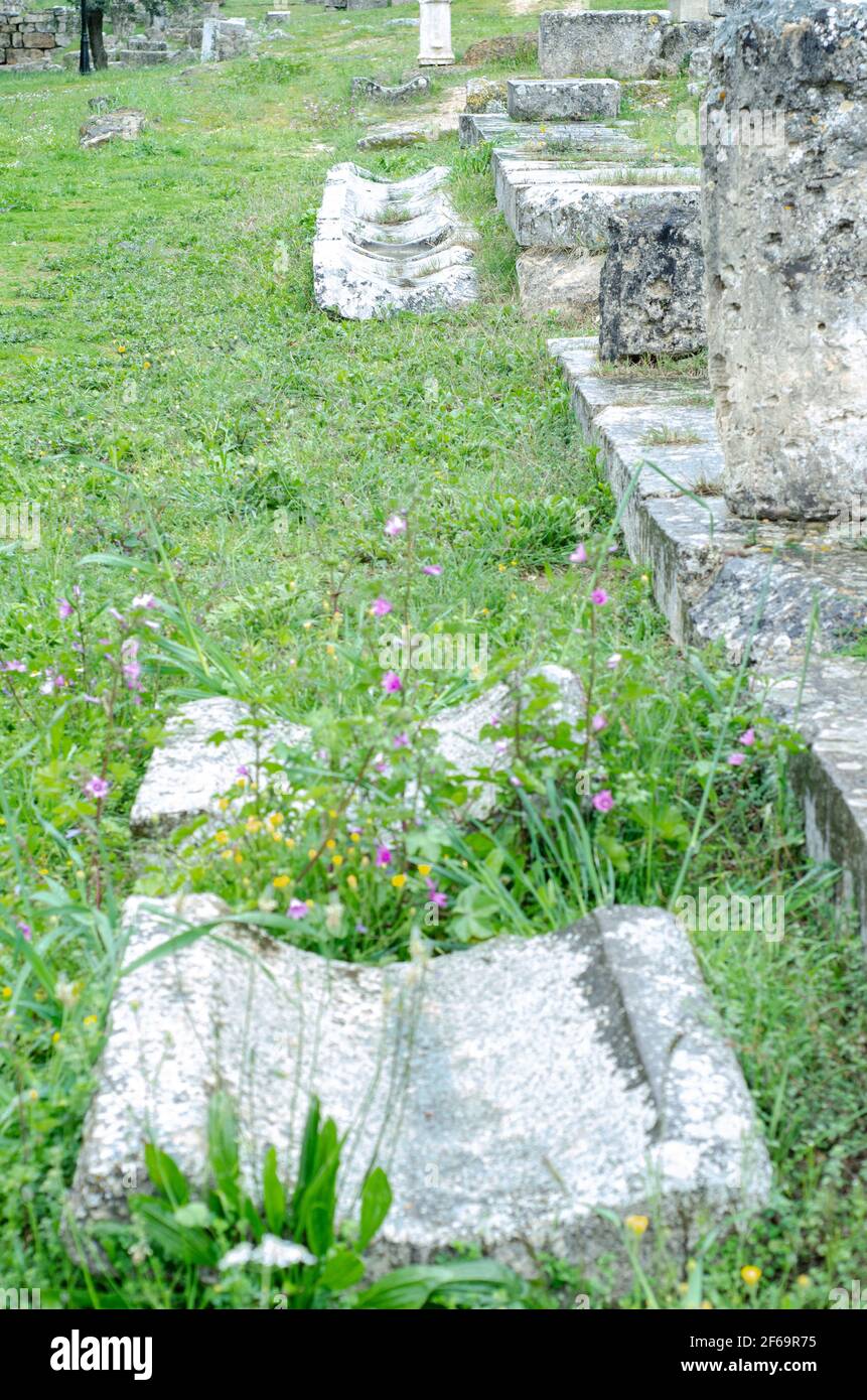 The Amphiareion of Oropos Greece,water channel with natural bath ...