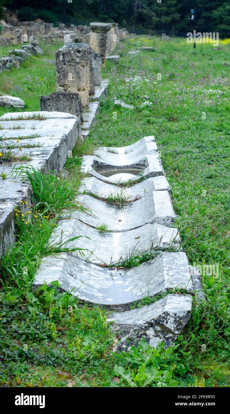 The Amphiareion of Oropos Greece,water channel with natural bath ...