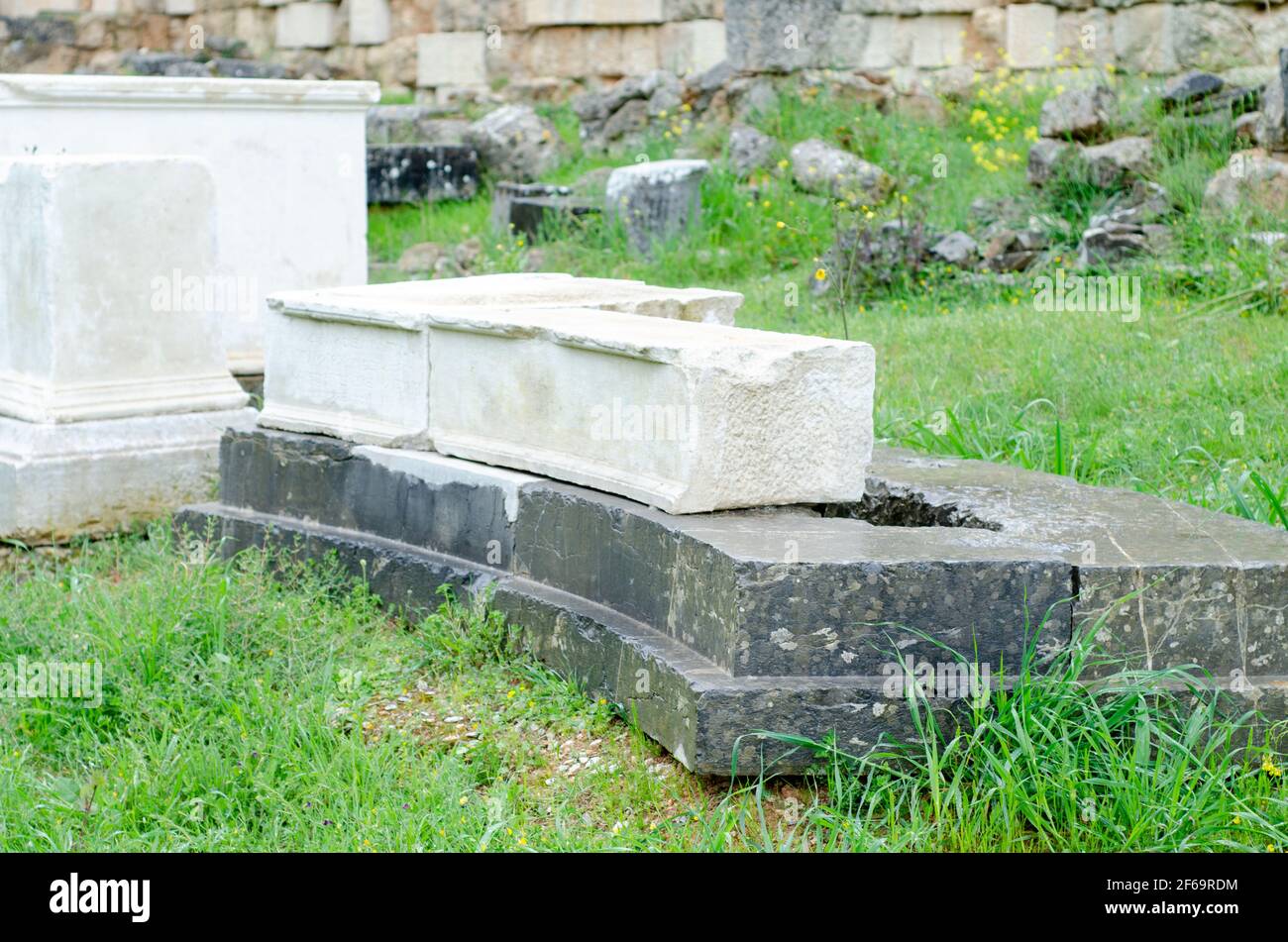 Parallel to the great retaining wall a series of monumental bases held ...
