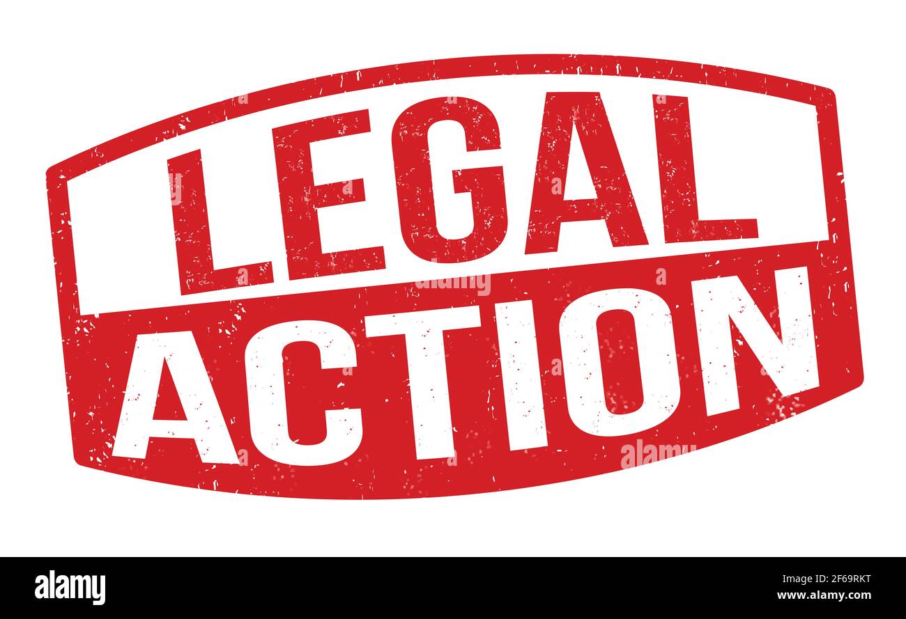 Legal action grunge rubber stamp on white background, vector ...