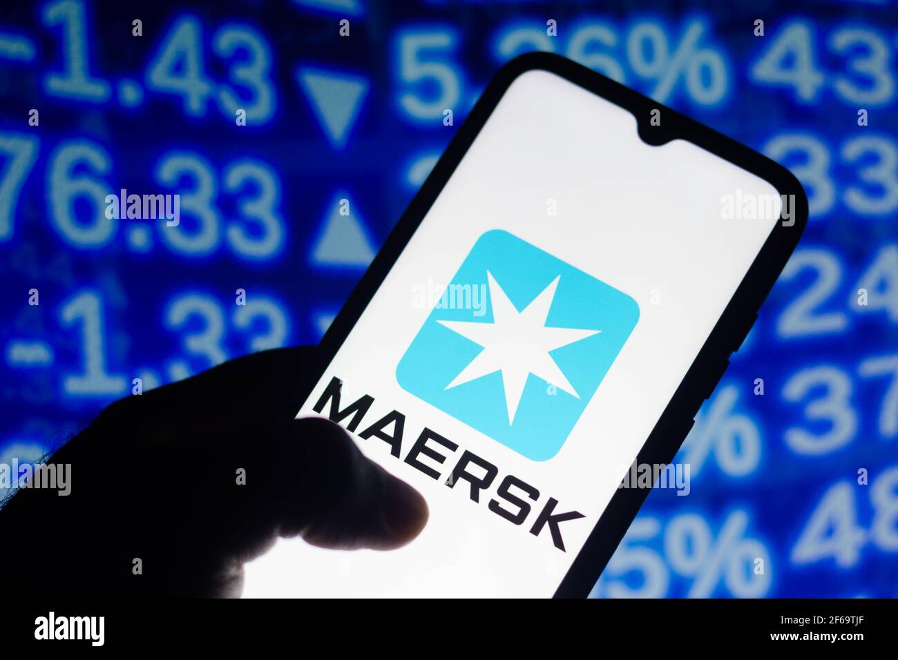 Brazil. 30th Mar, 2021. In this photo illustration A. P. Moller-Maersk ...