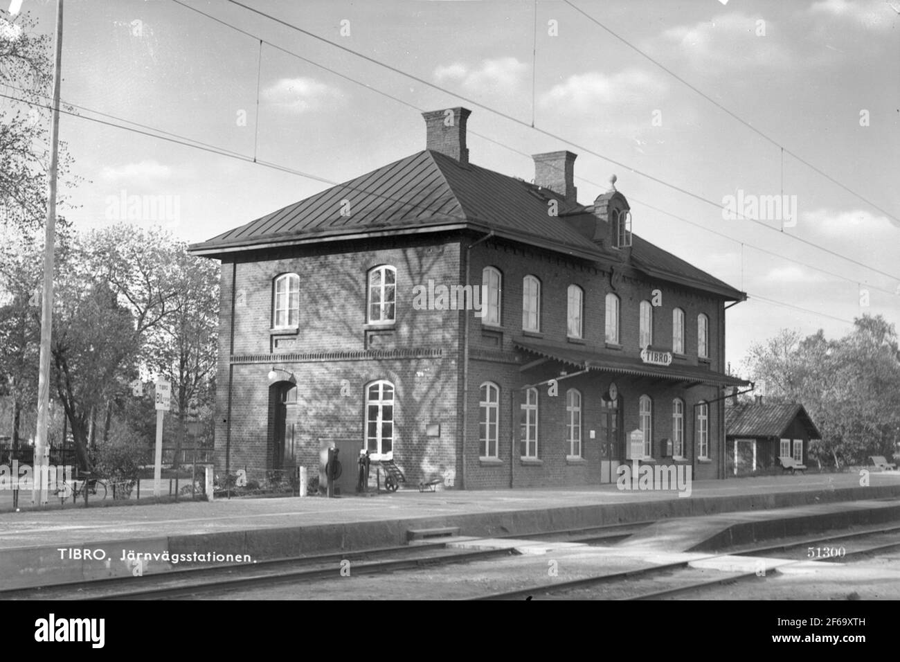 Station laid down in 1876. Stationhouse of the boxholm model. Two ...