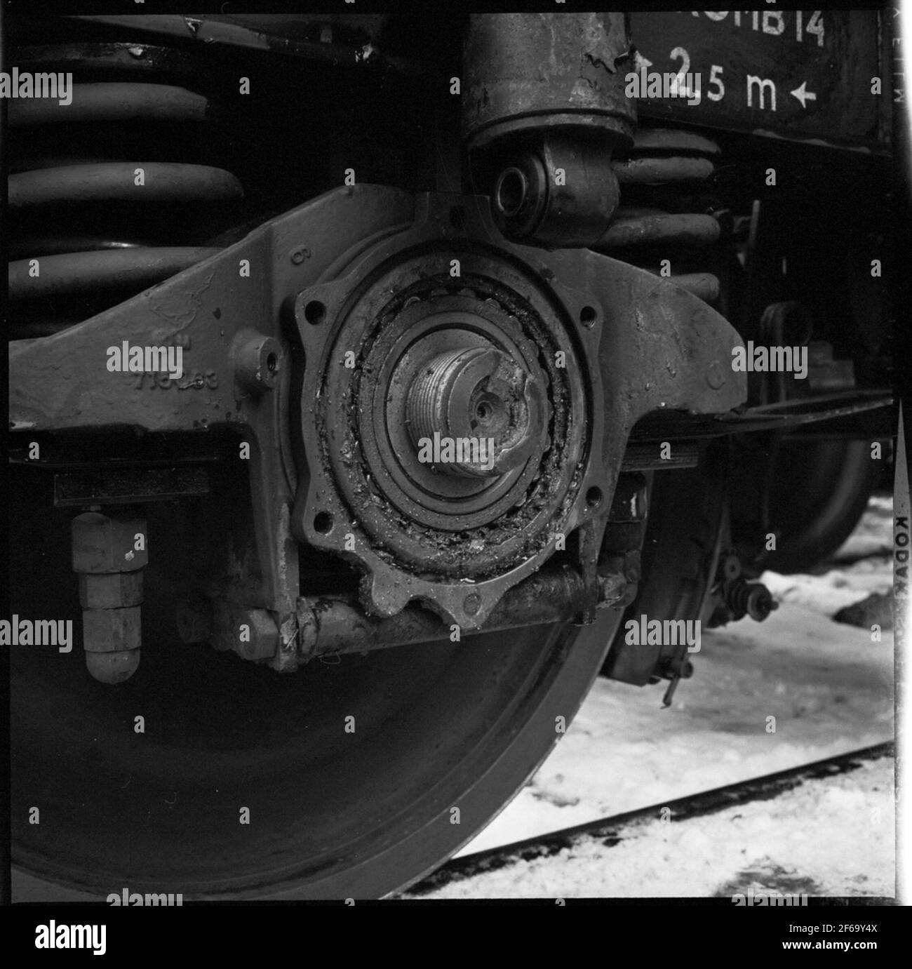 Deformed storage box Carriage bogie detail Stock Photo - Alamy