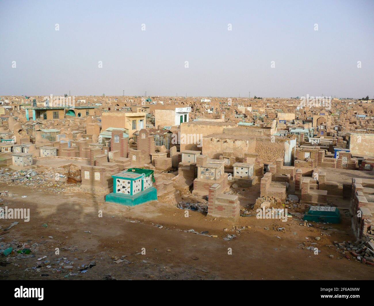 Najaf, Iraq - april 27, 2015: photos of the great cemetery in najaf ...