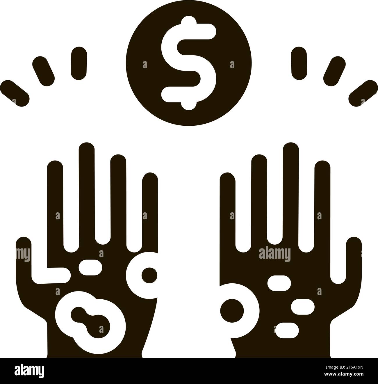 homeless hands ask for money icon Vector Glyph Illustration Stock ...