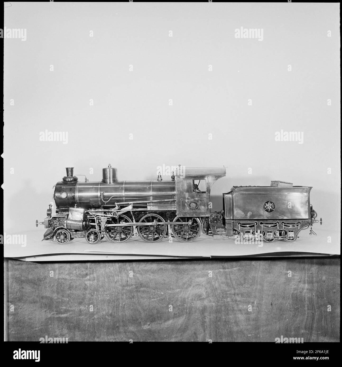 Model of steam locomotive with number 93 on the chimney Stock Photo - Alamy