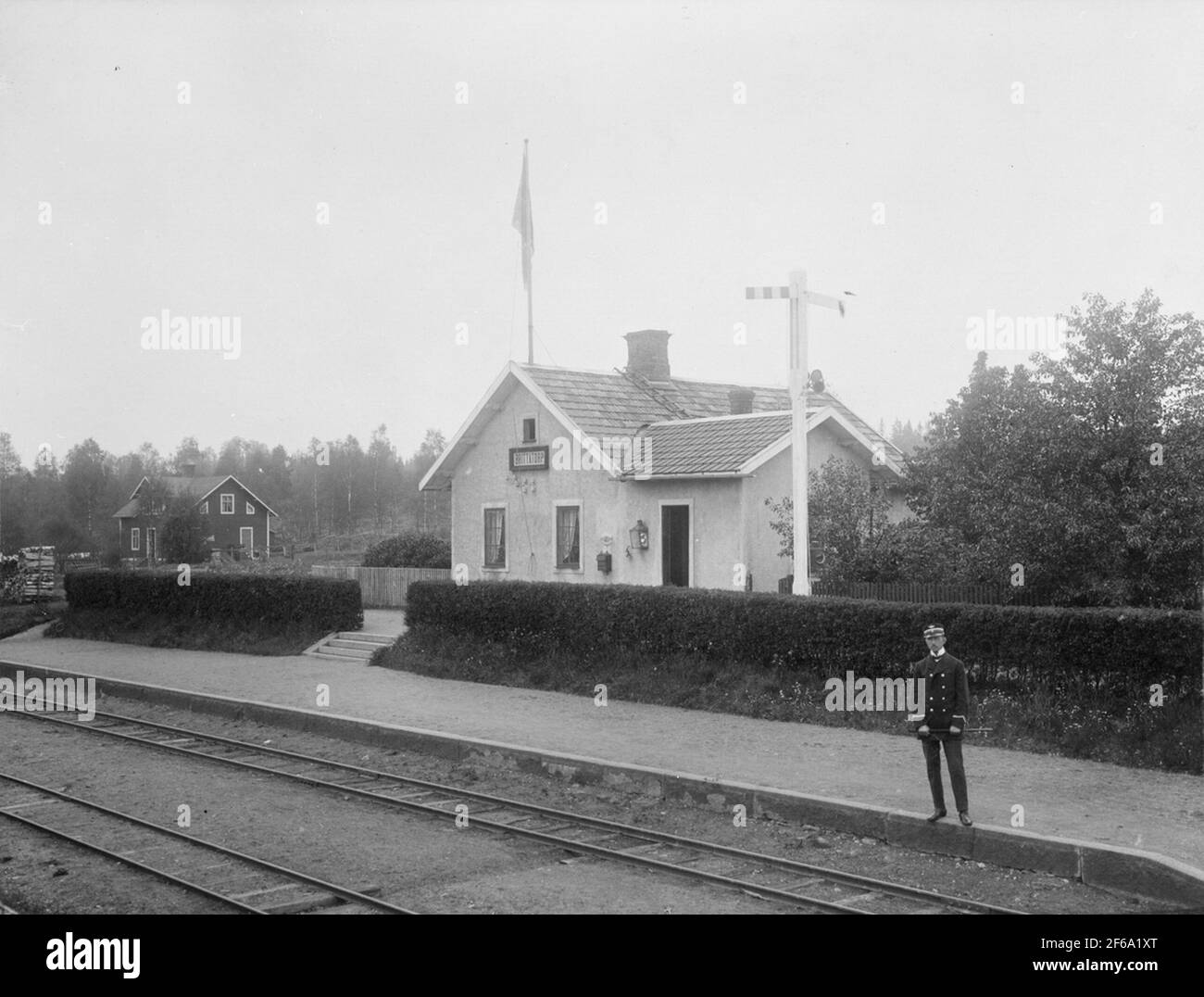 Station inspector B. Bredberg at Britorne Station Stock Photo - Alamy