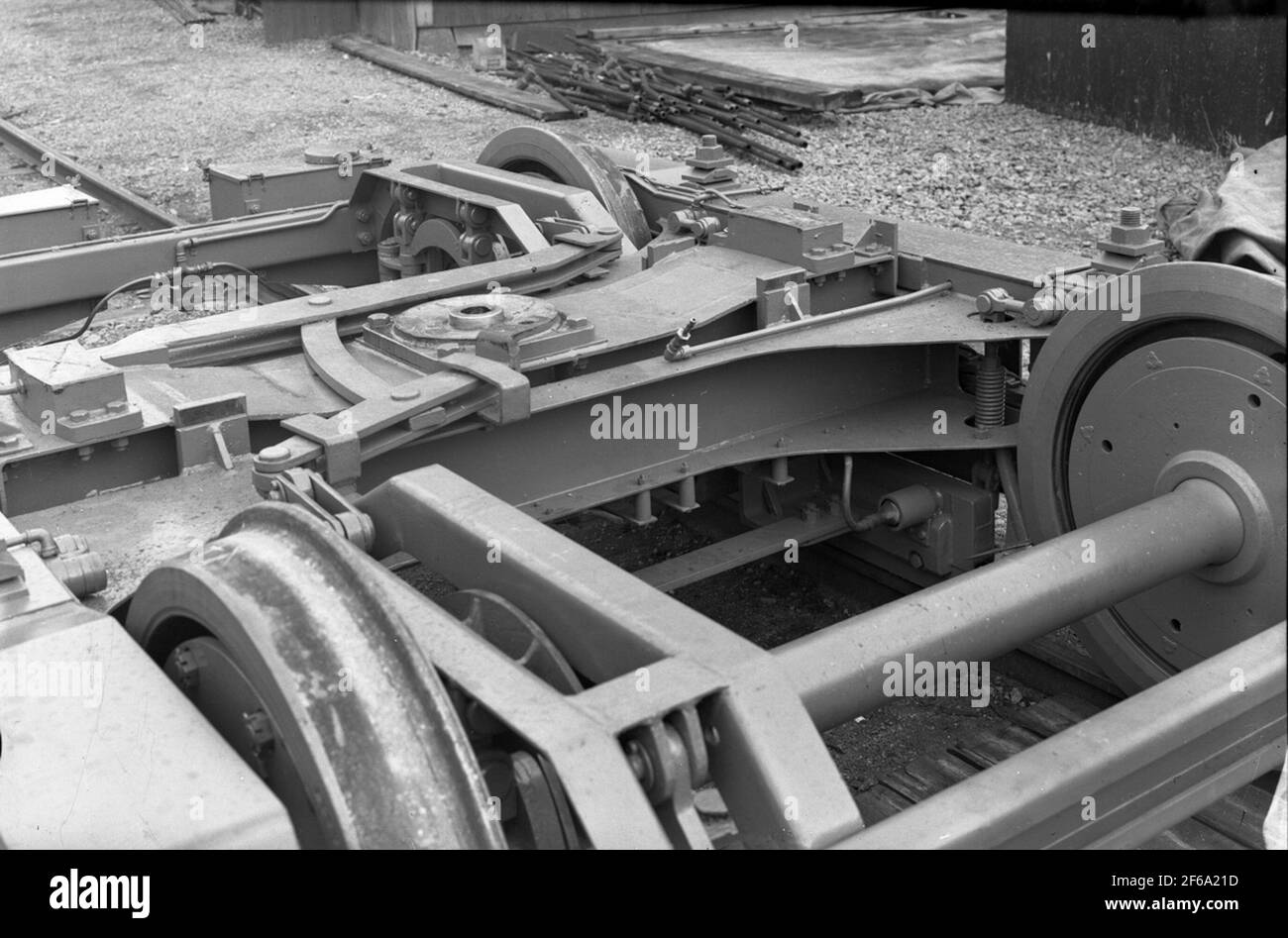 Detail of rail brakes, bogie to maneuver Stock Photo - Alamy