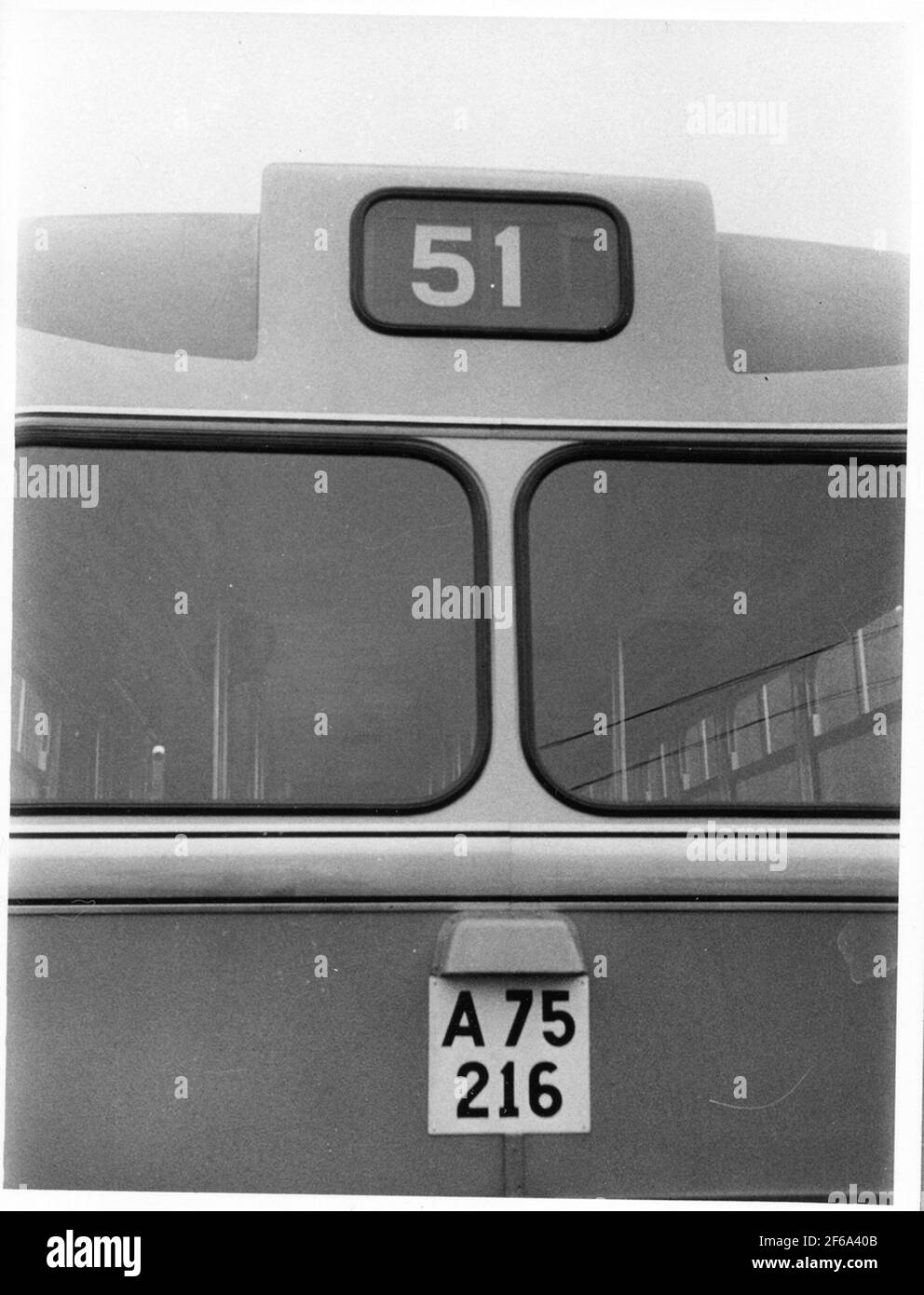 Number plate with lighting on a bus seen from behind Stock Photo - Alamy