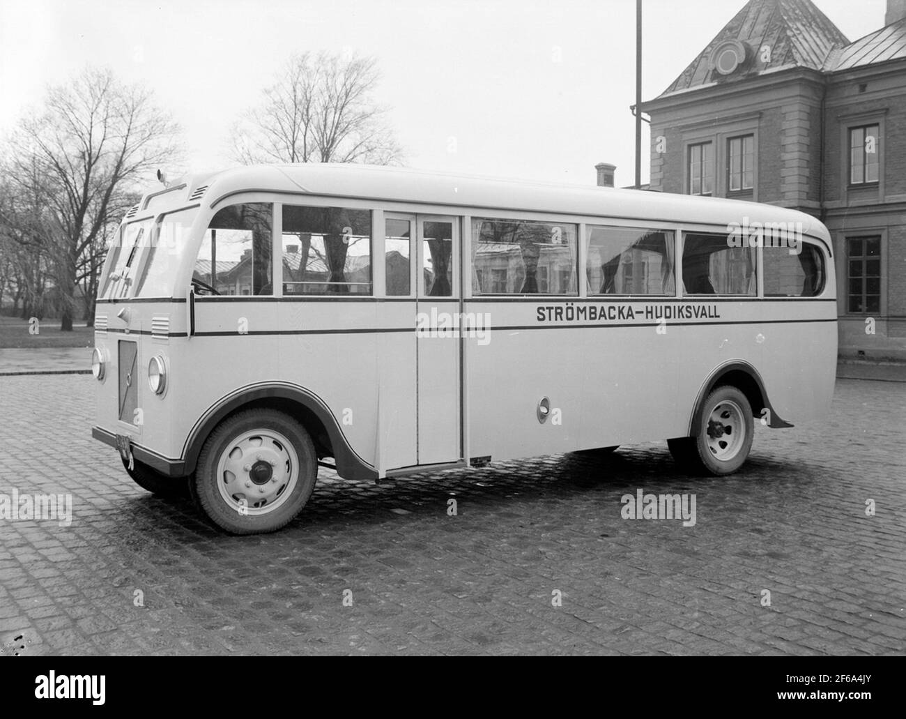 Volvo bus for current back - Hudiksvall Stock Photo - Alamy
