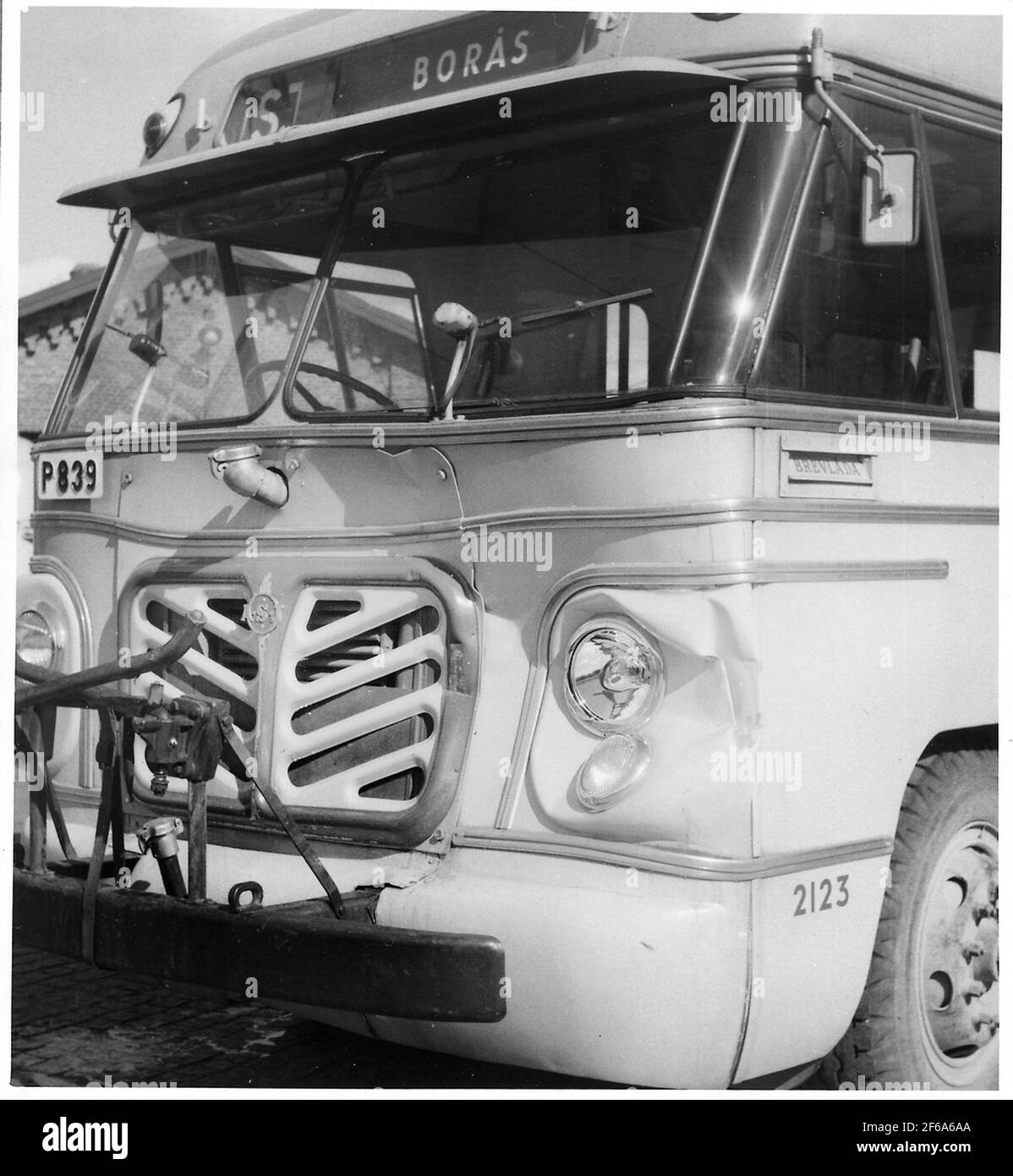 Collision Damaged Bus, National Railways, SJ Bus 2123 Stock Photo - Alamy