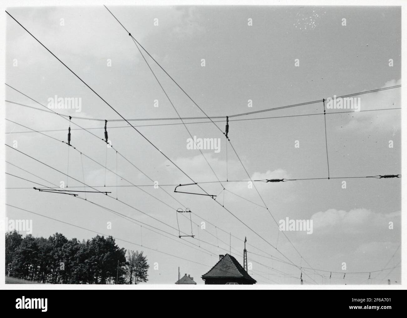 Contact wires at station Stock Photo - Alamy
