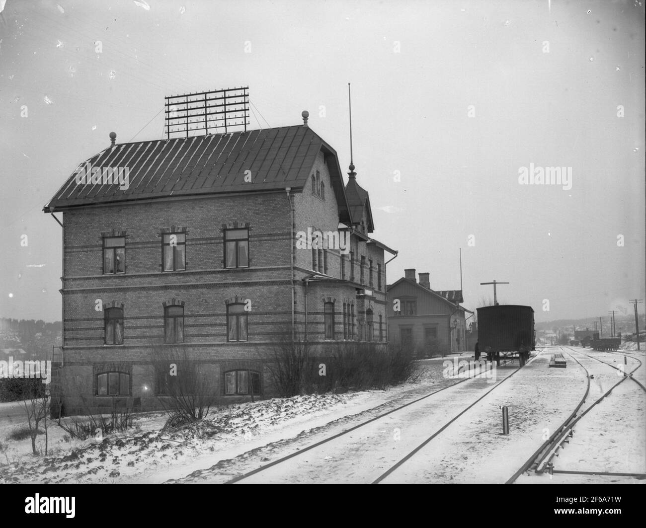 Railway hotel in Fritsla Stock Photo - Alamy