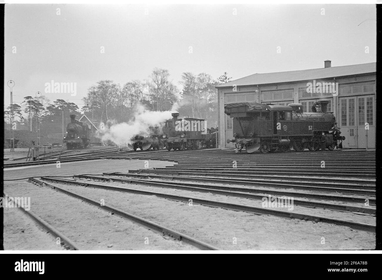 Ystad's new locomotive station, built by the state's railways, SJ 1946-1948. The state's ...