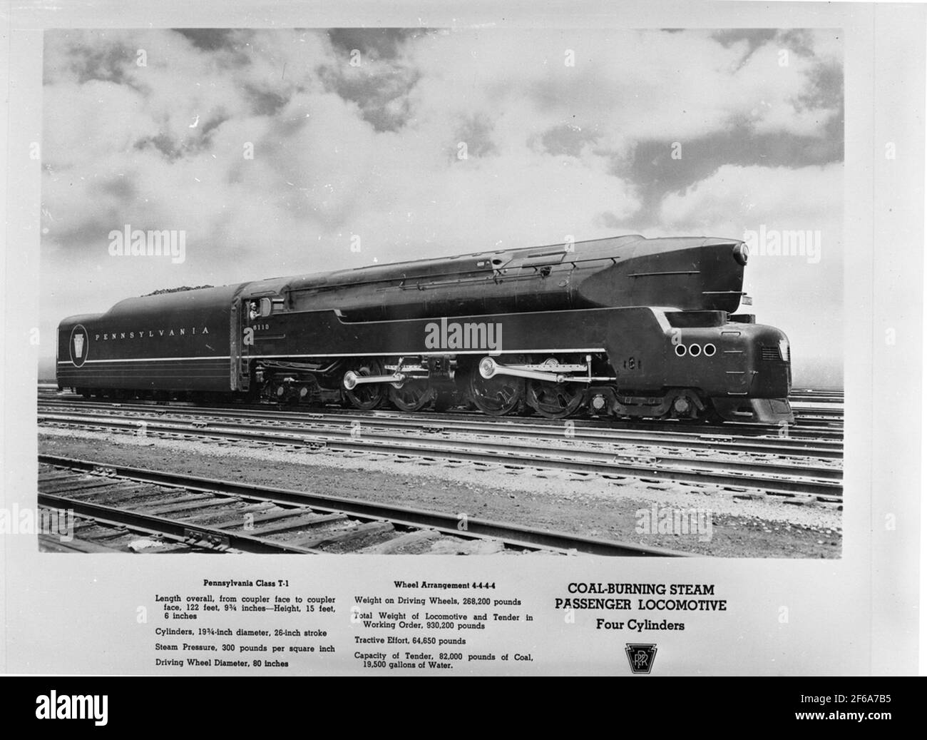 Pennsylvania Railroad, PRR T1 6110. One of two prototypes of locomotive ...