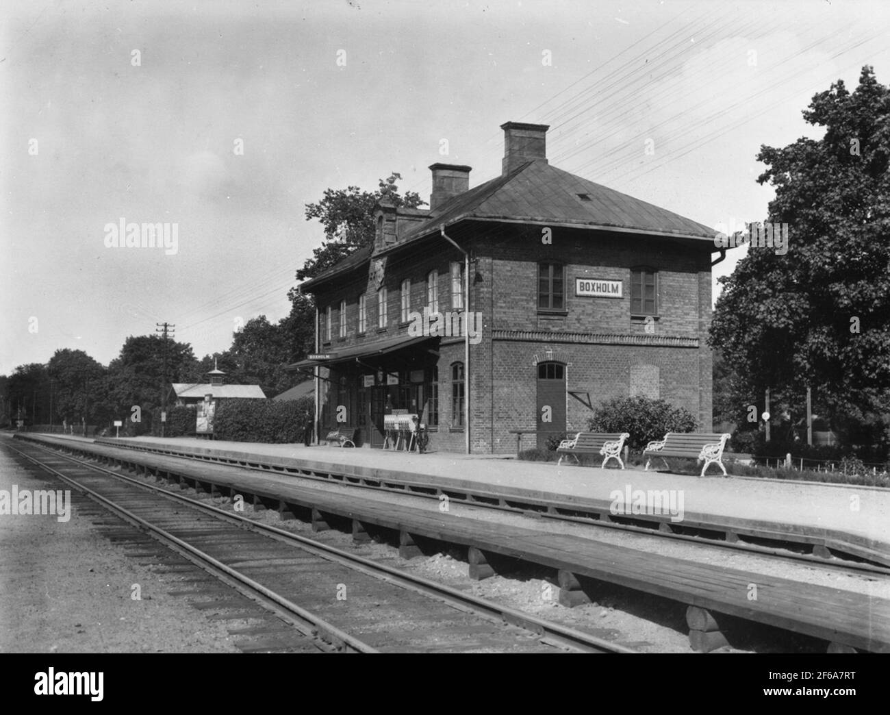 The railway station in Boxholm Stock Photo - Alamy