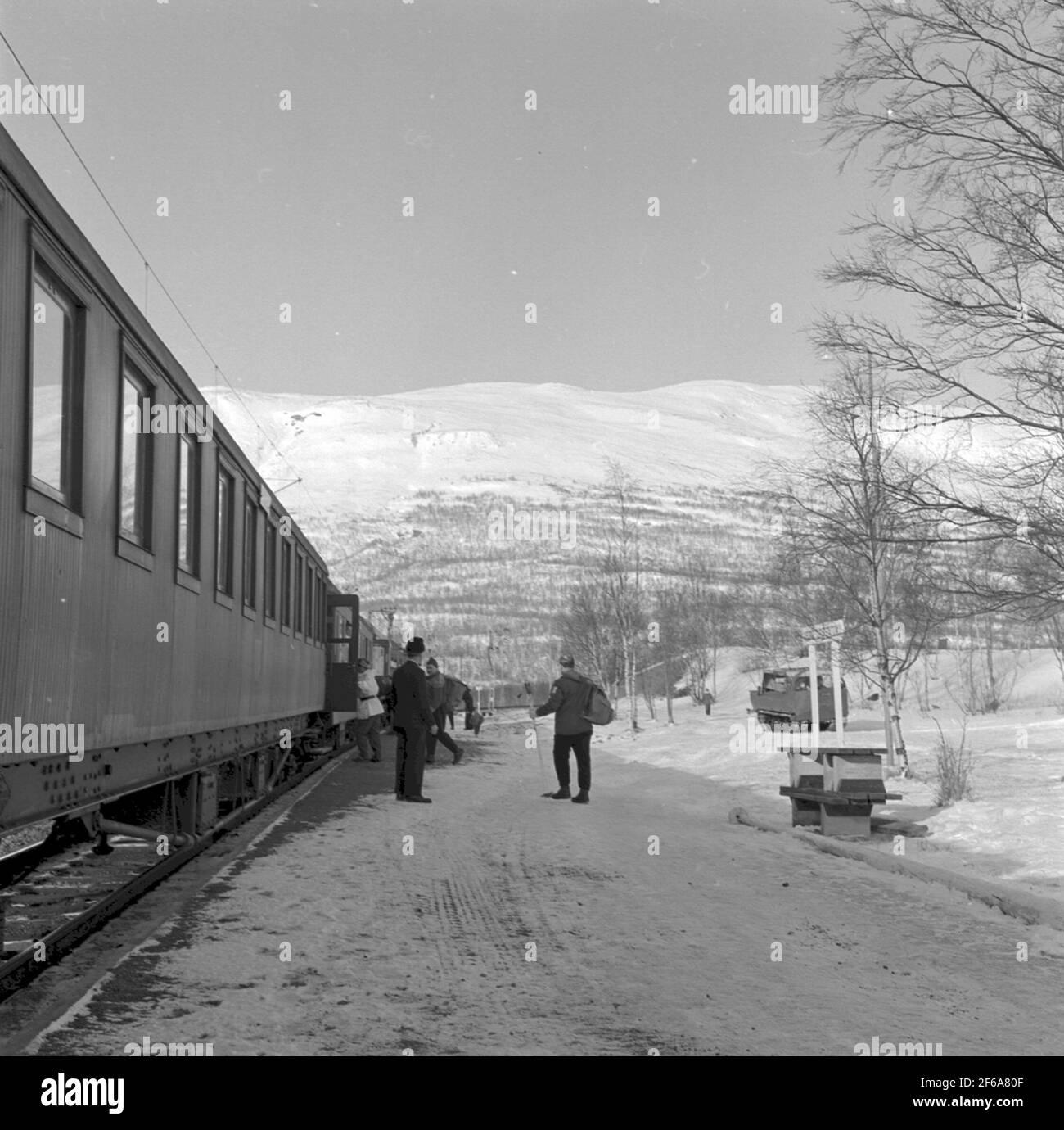 Train at Abisko Tourist Station Stock Photo - Alamy