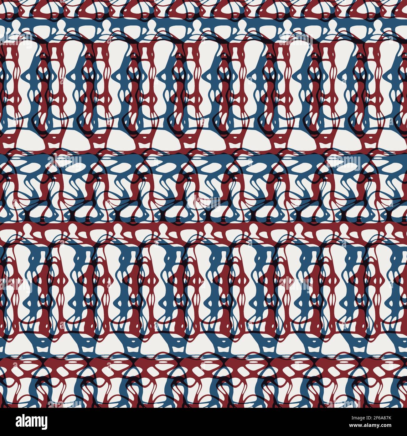 Seamless abstract pattern in red blue black white Stock Photo - Alamy