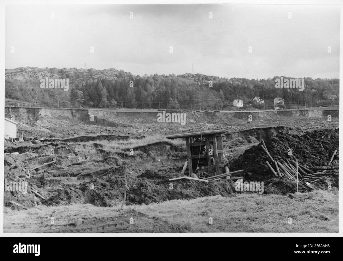 The aftermath of the Surte landslide that occurred on September 29 ...