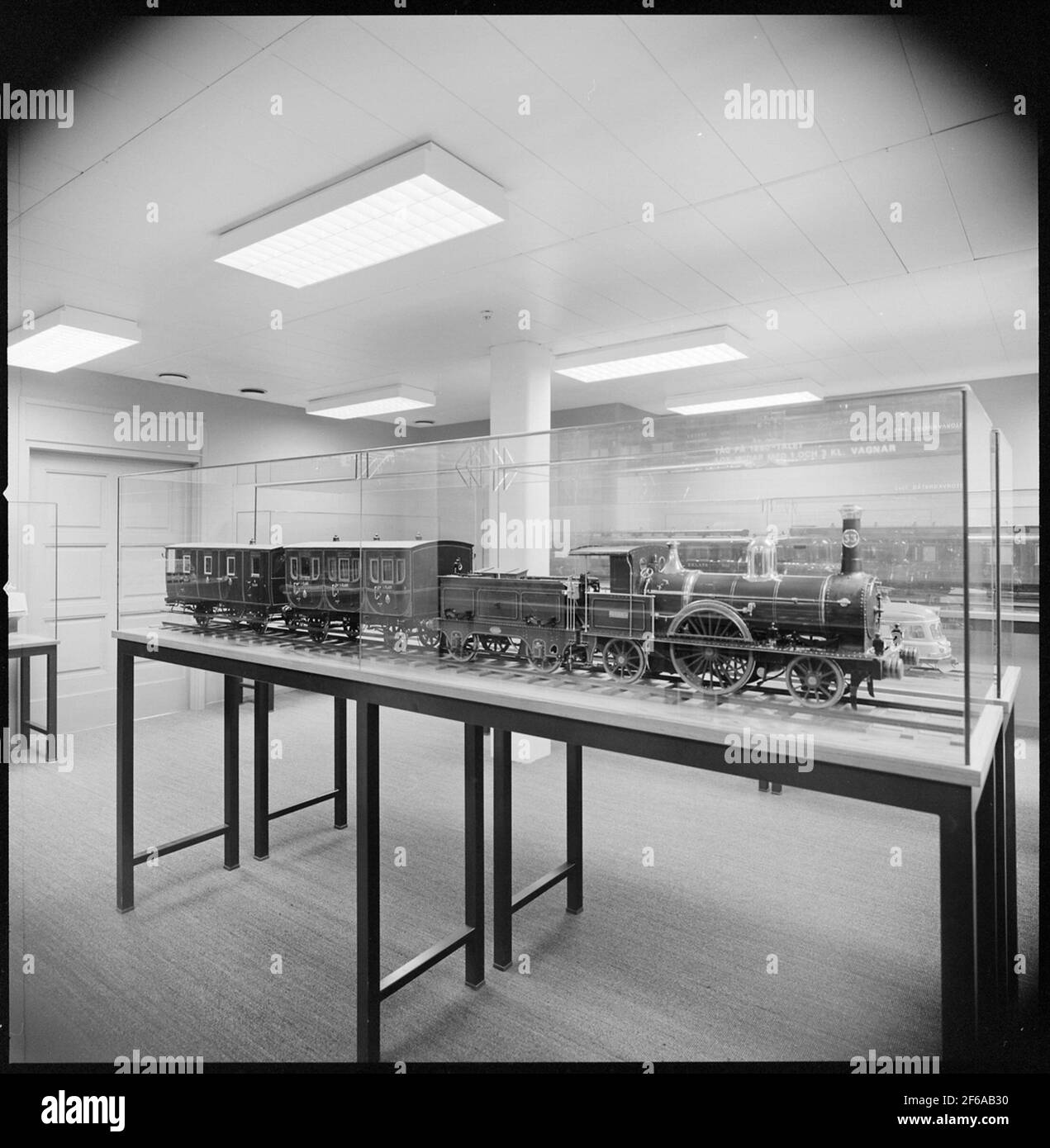 Model of a steam locomotive with wagons Stock Photo - Alamy