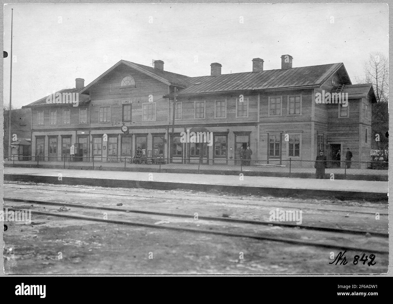 Angere station with staff Stock Photo - Alamy